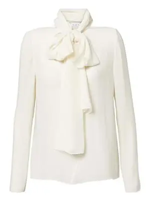 Alaïa Sheer Tie-neck Blouse - White