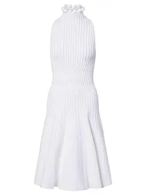 Alaïa Ribbed-knit Turtleneck Midi Dress - White