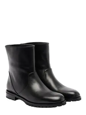 MANOLO BLAHNIK Leather Ankle Boots