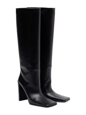 Alaïa Square Leather Knee-high Boots - Black