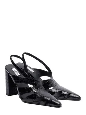 Alaïa Cut-out Leather Slingback Pumps - Black