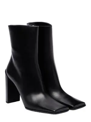 Alaïa Leather Ankle Boots - Black