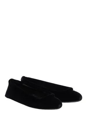Alaïa Velvet Ballerina Flats - Black