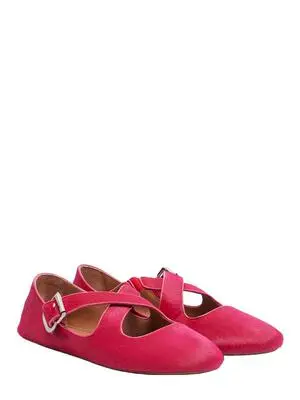 Alaïa Vienne Suede Ballet Flats - Burgundy