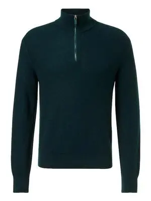 Zegna Cashmere Half-zip Turtleneck Sweater - Green