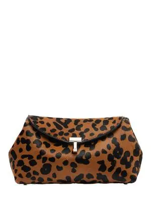 TOTEME T-lock Mini Leopard-print Calf Hair Clutch - Multicoloured