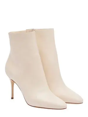 Manolo Blahnik Insopo Leather Ankle Boots - White