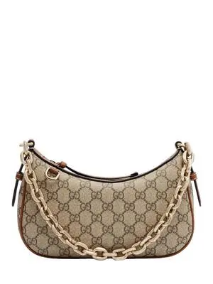 Gucci Gg Emblem Small Canvas Shoulder Bag - Beige