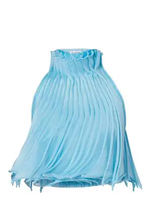 Alaïa Pleated Mesh Crop Top - Blue
