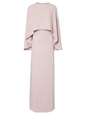 Costarellos Crystal-embellished Caped Gown - Pink
