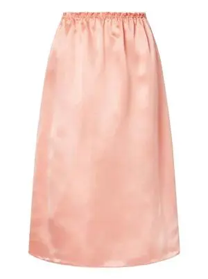 Prada Silk Midi Skirt - Pink