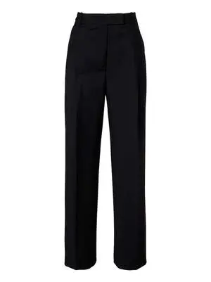 RÓHE Mid-rise Wool And Mohair Wide-leg Pants - Black