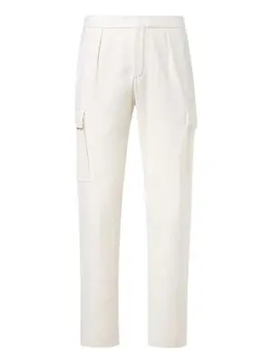 RALPH LAUREN PURPLE LABEL Ralph Lauren Purple Label Classic Cream Cotton Cargo Pants