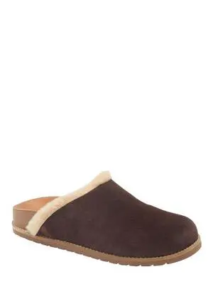CHOCOLAT BLU Yaro Faux Shearling Trim Mule By - Chocolate Suede