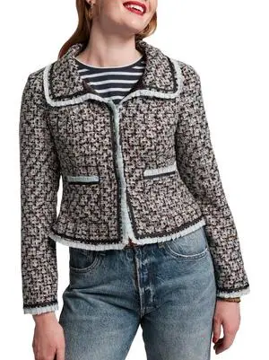 FRANCES VALENTINE Jessie Deco Tweed Jacket - Light Blue/gold/multi