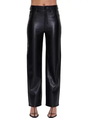 PISTOLA Cassie Coated Straight-leg Jeans - Onyx