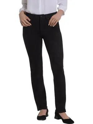 NYDJ Sheri Slim Faux Suede Pants - Black