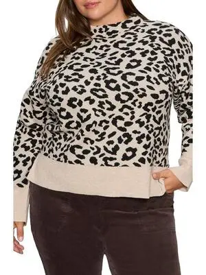 Sanctuary Leopard Print Mock-neck Sweater - Spots