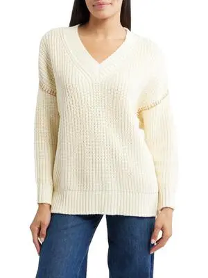 HATLEY Slouchy Cotton Sweater - Cream