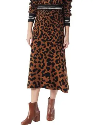 DO BY DEE OCLEPPO Leopard Jacquard Knit Skirt
