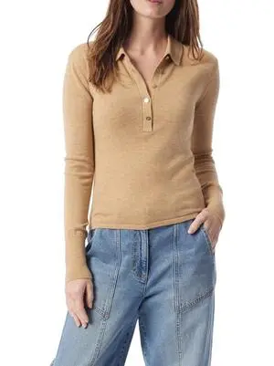 DO BY DEE OCLEPPO Sinead Polo Sweater - Heather Camel