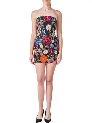 Endless Rose Floral Sequin Mini Dress - Black Multi