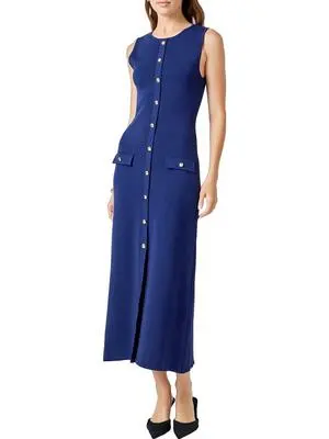Endless Rose Sleeveless Knit Midi Dress - Navy
