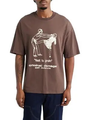 CRIMINAL DAMAGE Self Defense T-shirt - Chocolate