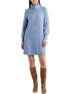 HATLEY Turtleneck Long Sleeve Sweater Dress - Navy