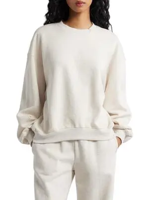 Bp. Relaxed Cotton Blend Sweatshirt Beige Oatmeal Light Heather