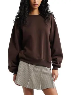 Bp. Relaxed Cotton Blend Sweatshirt Brown Coffee