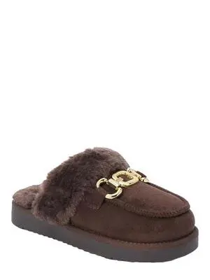 Matisse Davos Faux Fur Platform Slipper Choco