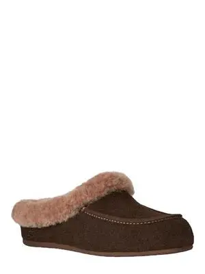 UGG Ansley Genuine Shearling Trim Suede Mule - Dusted Cocoa