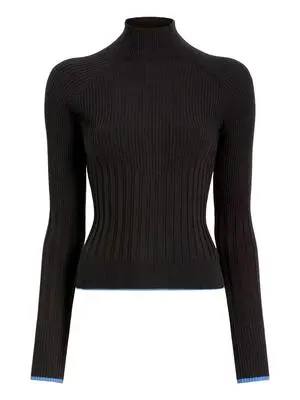 Proenza Schouler White Label Daniella Ribbed Turtleneck Top - Brown