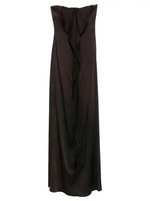 Amsale Strapless Wrap Dress - Brown