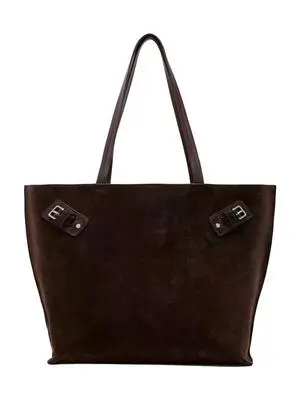 Proenza Schouler Large Suede Tote Bag With Buckle Detail - Brown