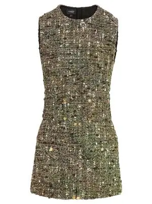 Giambattista Valli Bouclé Button-detail Mini Dress - Brown
