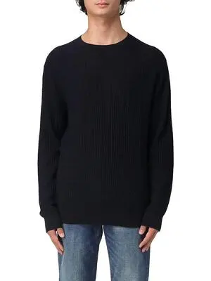 Emporio Armani Textured Crew Neck Pullover - Blue