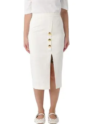 Pinko Pencil Skirt With Buttons - White