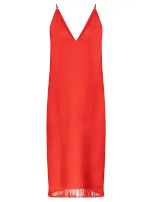 FFORME Bella Satin Midi Slip Dress - Red
