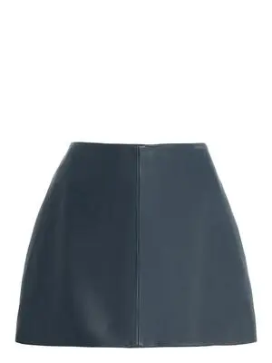 ST. AGNI Leather Mini Skirt - Grey