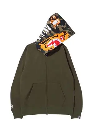 A BATHING APE Tiger Full Zip Hoodie - Green