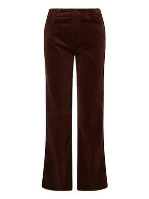 Paige Leenah Flared Stretch-cotton Blend Trousers - Chicory Coffee