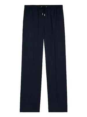 The Kooples Elasticated Waist Straight-leg Wool Trousers - Dark Navy
