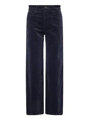 Paige Anessa Corduroy Stretch-cotton Blend Trousers - Navy