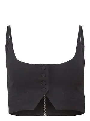Fleur Du Mal Maxwell Cropped Vest - Black