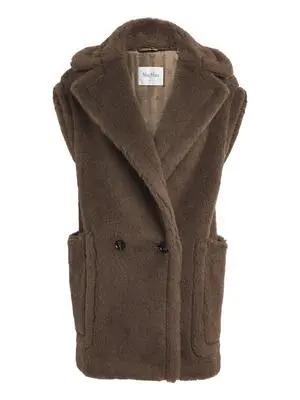 Max Mara Alpaca-wool-silk Sleeveless Coat - Brown