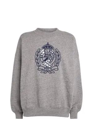 Ralph Lauren Crest-embroidered Fleece Sweatshirt - Grey