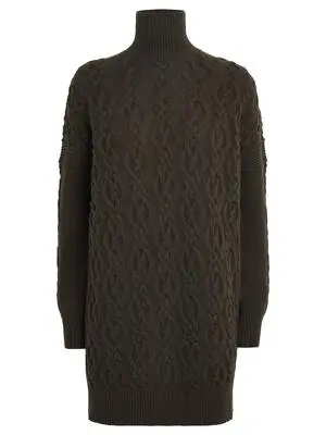 MAX MARA Wool-Cashmere Cable-Knit Mini Dress