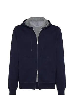 BRUNELLO CUCINELLI Cotton-Cashmere-Silk Zip-Up Hoodie